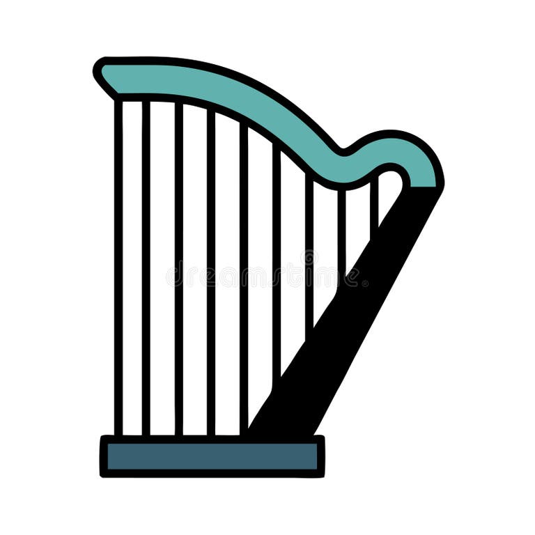 Harp Music Instrument Vector Illustration for Art and Design Stock ...
