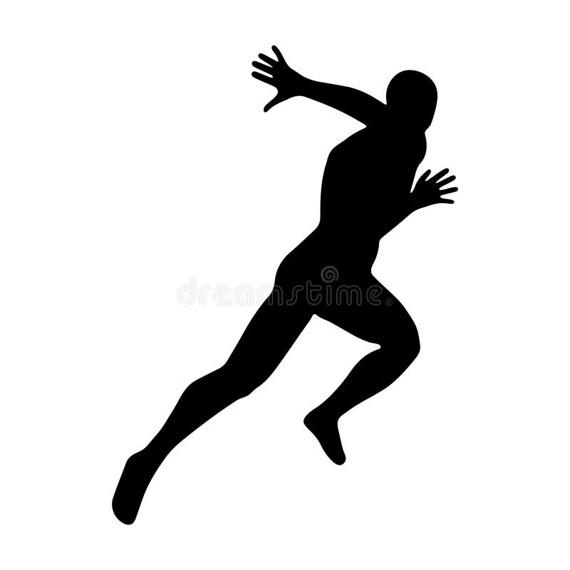 Dynamic Running Silhouette Vector Illustration Stock Illustration ...