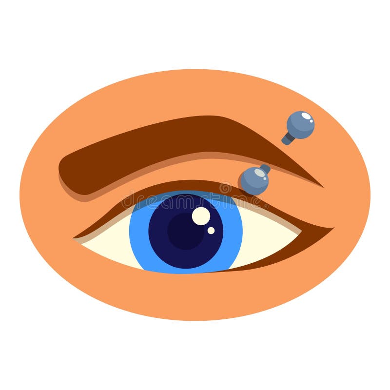 Blue Eye with Eyebrow Piercing Showing Concept of Body Piercing Stock ...