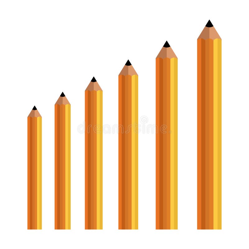 Set of Pencils in Different Sizes from Small To Large Vector ...