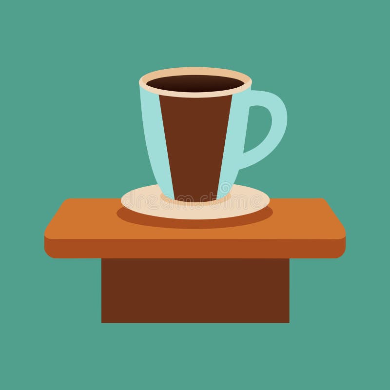 Vector Illustration of a Coffee Mug or a Coffee Cup on the Table. Stock ...