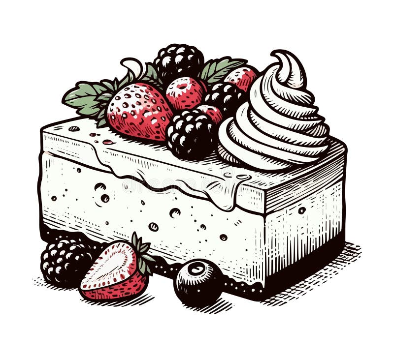 Cheesecake Vector Illustration Graphic Asset Stock Illustration ...