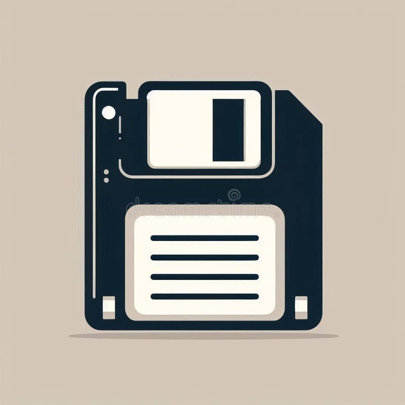 Retro Tech Icon: the Floppy Disk Stock Illustration - Illustration of ...