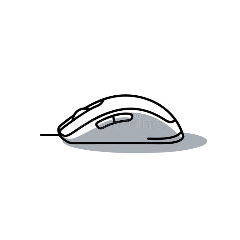 Vector Illustration of Modern Computer Mouse for Tech Design and ...