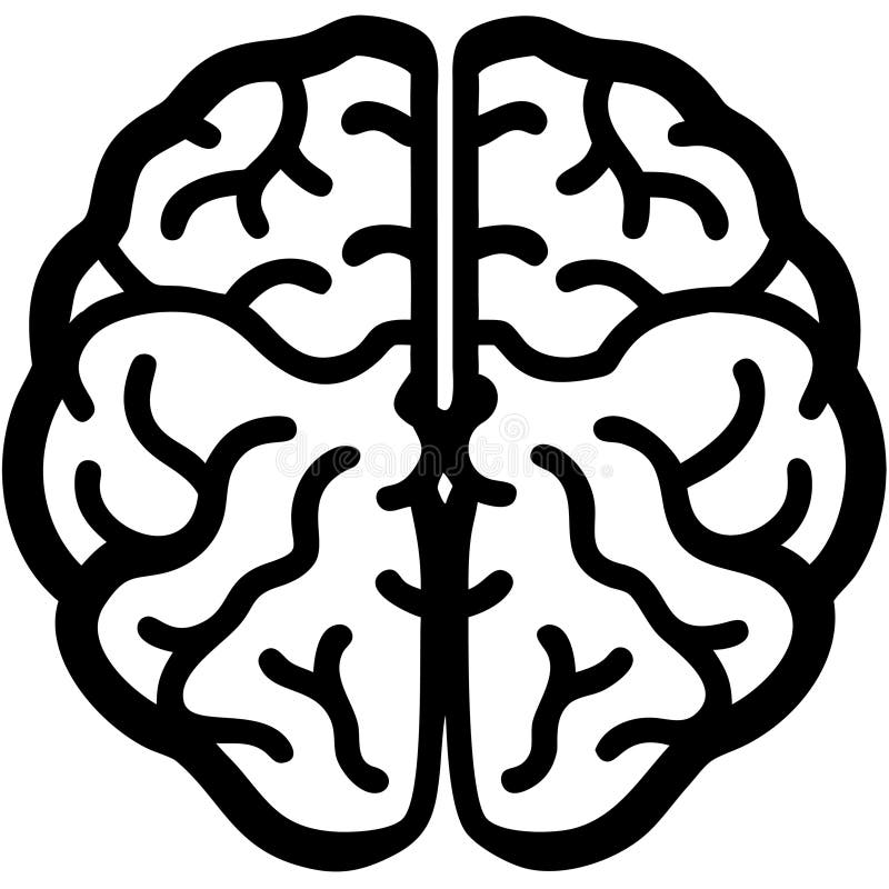 Vector Illustration of Human Brain Outline for Educational and Design ...