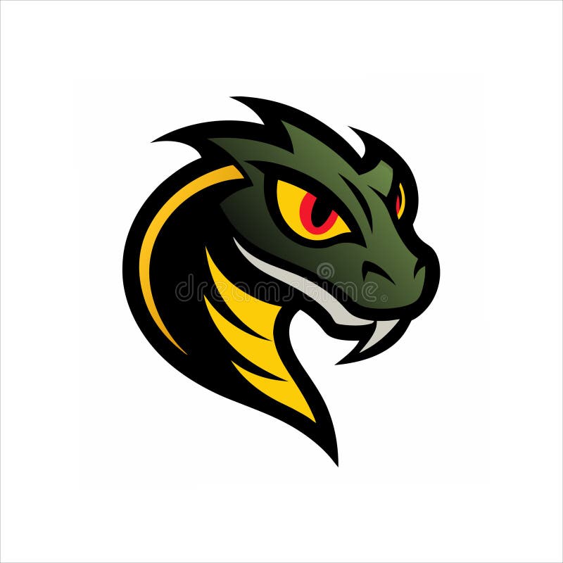 Puff Adder Snake Head Logo Mascot Template Vector Art on White Stock ...