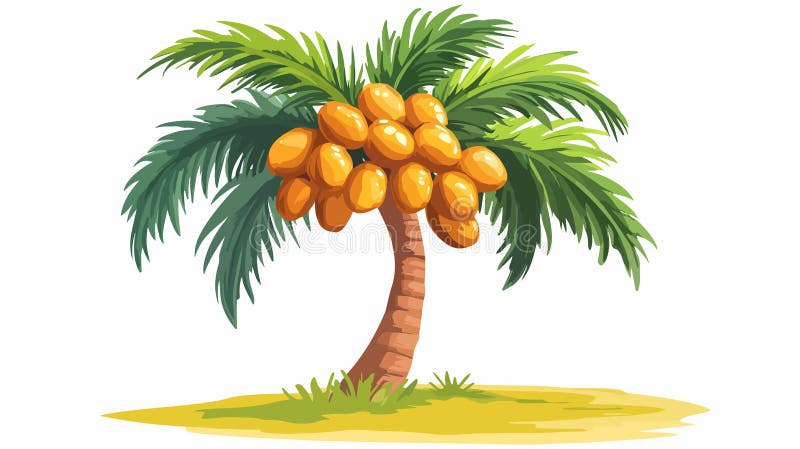 Date Palm Tree Icon Vector Illustration Stock Vector - Illustration of ...