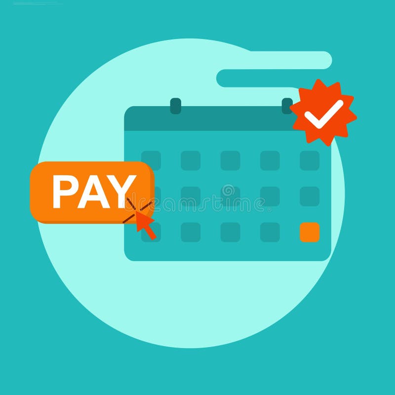 Illustration of Bill Payment Planning Schedule in Calendar. Vector ...