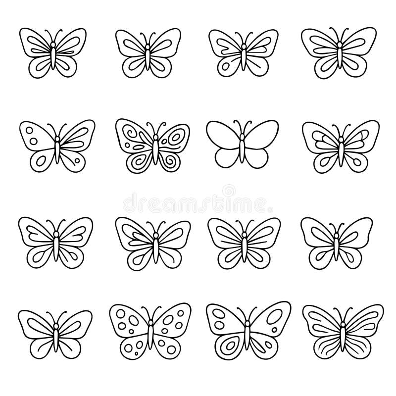 Beautiful Vector Ornamental Butterfly Outline Illustration Stock ...