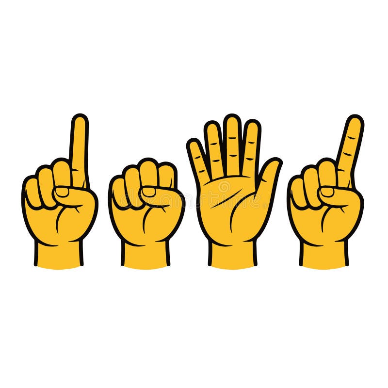 OK Hand Gesture Vector Illustration: Human Hand Showing the Number Five ...