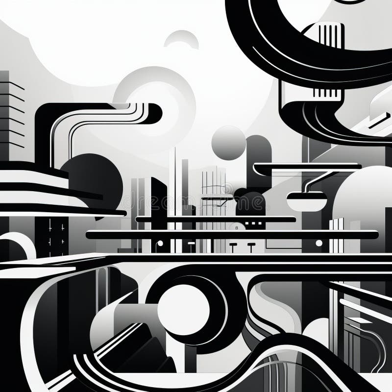 Simplified Urban Landscapes Minimalist Cityscapes with Clean Lines and ...