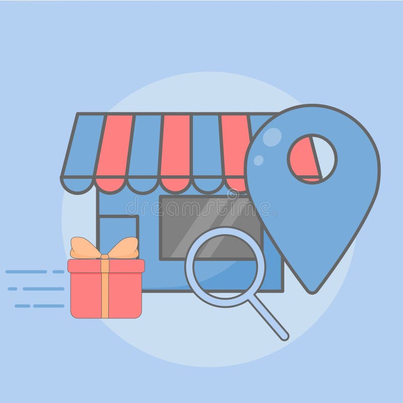 Local SEO Strategy Concept for Business Visibility. Vector Illustration ...