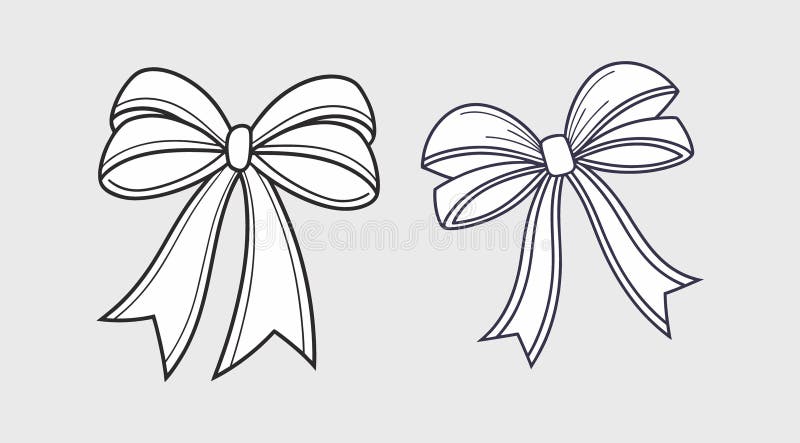 Vector Art of Two Decorative Bows Isolated on White Background Stock ...