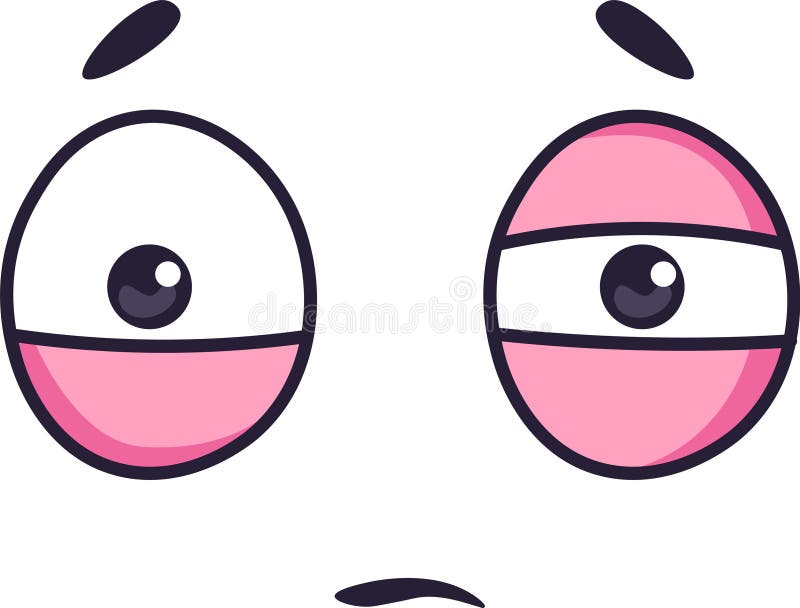 Vector Illustration Featuring Two Large Cartoon Eyes with Pink Cheeks ...