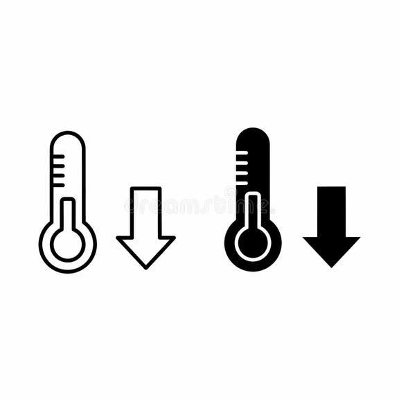 Temperature Decrease Icon Set Stock Illustration - Illustration of weather, element: 394275892