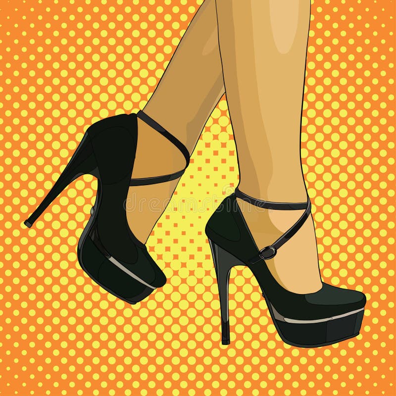 Vector Illustration of Female Legs Stock Vector - Illustration of retro ...