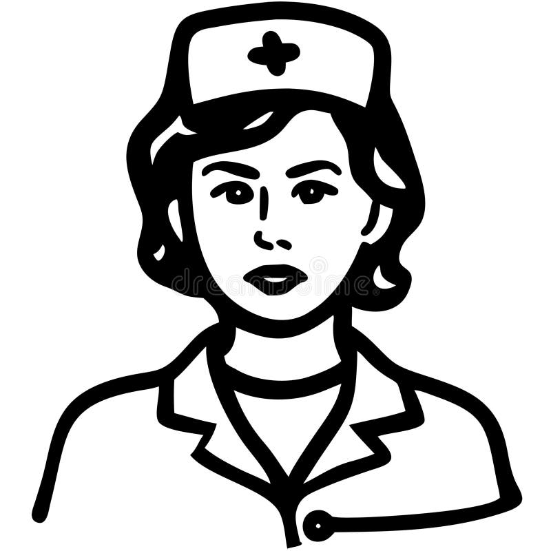 Vector Illustration of Medical Nurse Portrait for Health Care Design ...