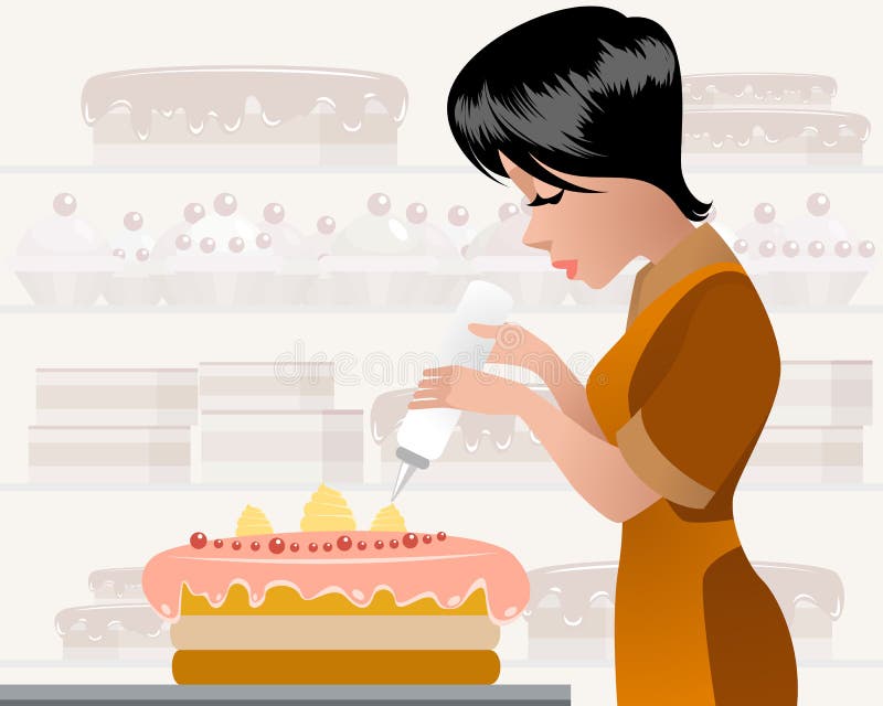 Chef Decorating Pastry Stock Illustrations – 585 Chef Decorating Pastry ...