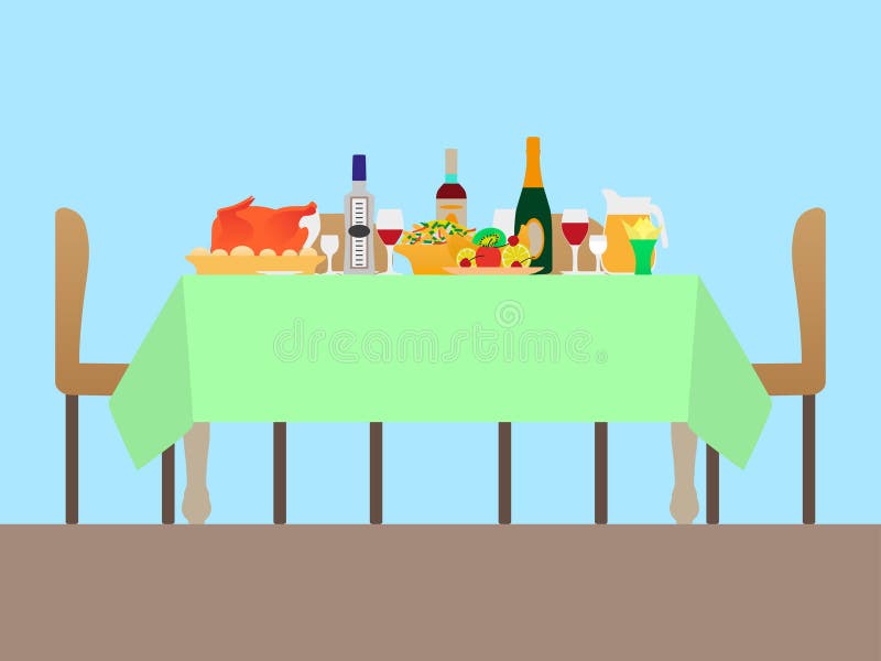 Happy Food Table Illustration Stock Illustrations – 24,055 Happy Food ...