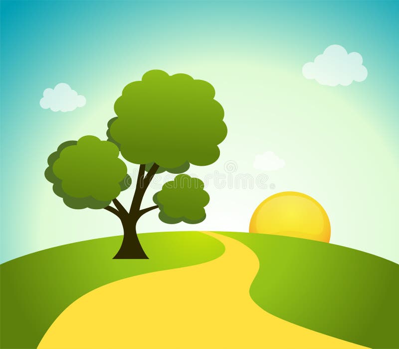 Field and Tree Icon. Farming and Countryside Symbol Stock Vector ...