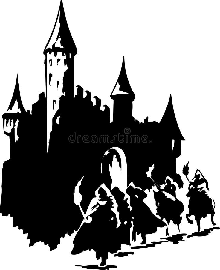 Castle Keep Illustration stock vector. Illustration of raiders - 133058272