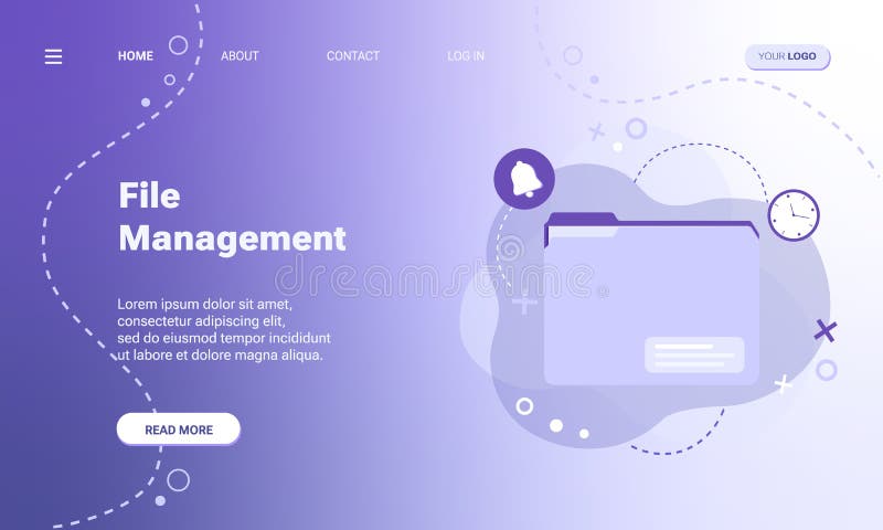 Vector Illustration of File Folder Landing Page or Web Banner Template ...