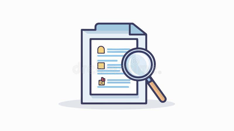 Professional File Search Outline Icon Vector Illustration Stock Vector ...