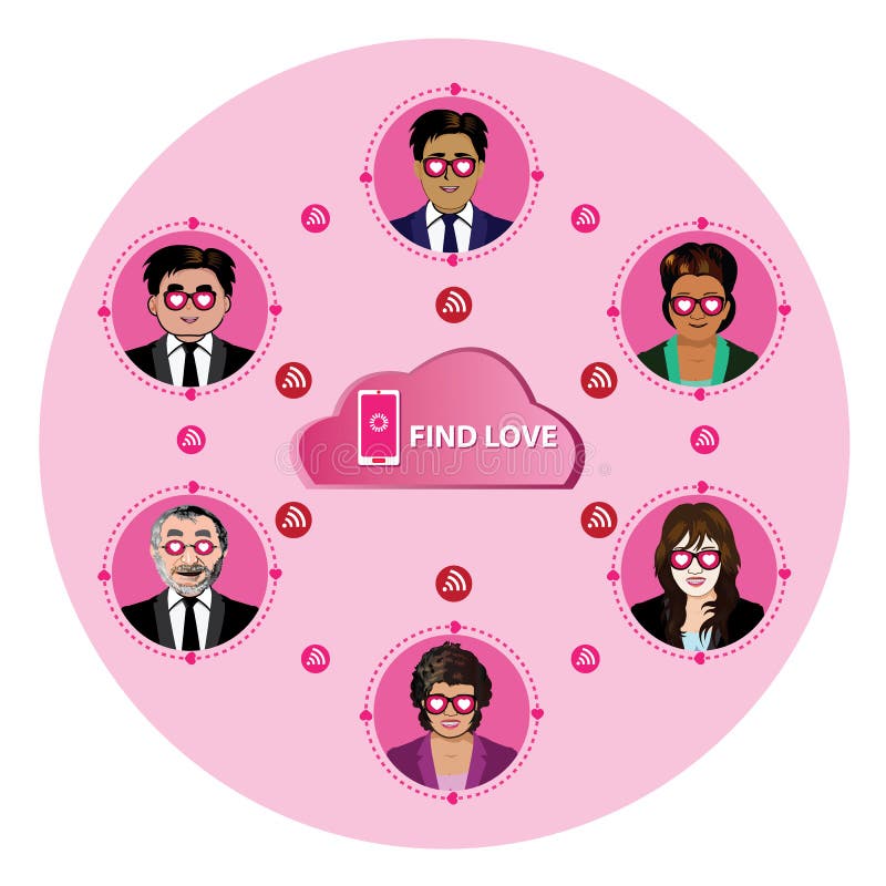 Vector Illustration for Find Love Online Stock Vector - Illustration of ...