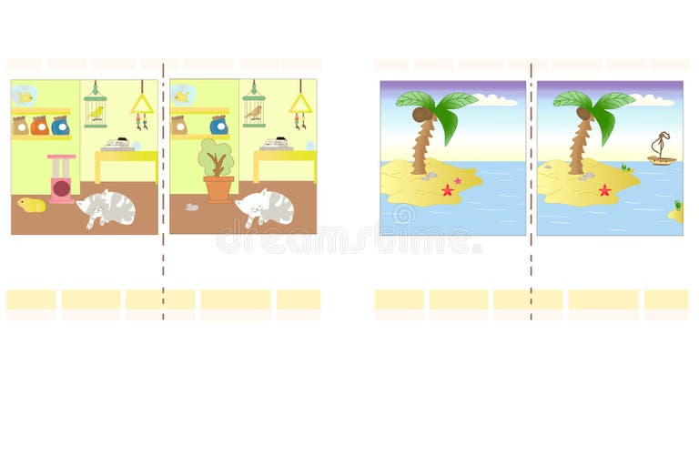 Vector Illustration of Finding Seven Differences Stock Vector ...