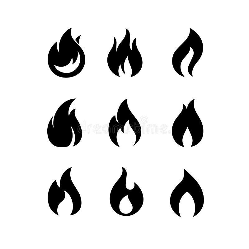 Vector Illustration of Fire on a White Background Stock Illustration ...
