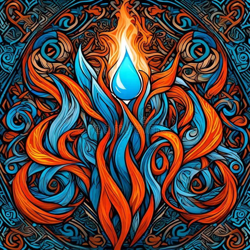 Blue Orange Fire Flames Vector Illustration Stock Illustration ...