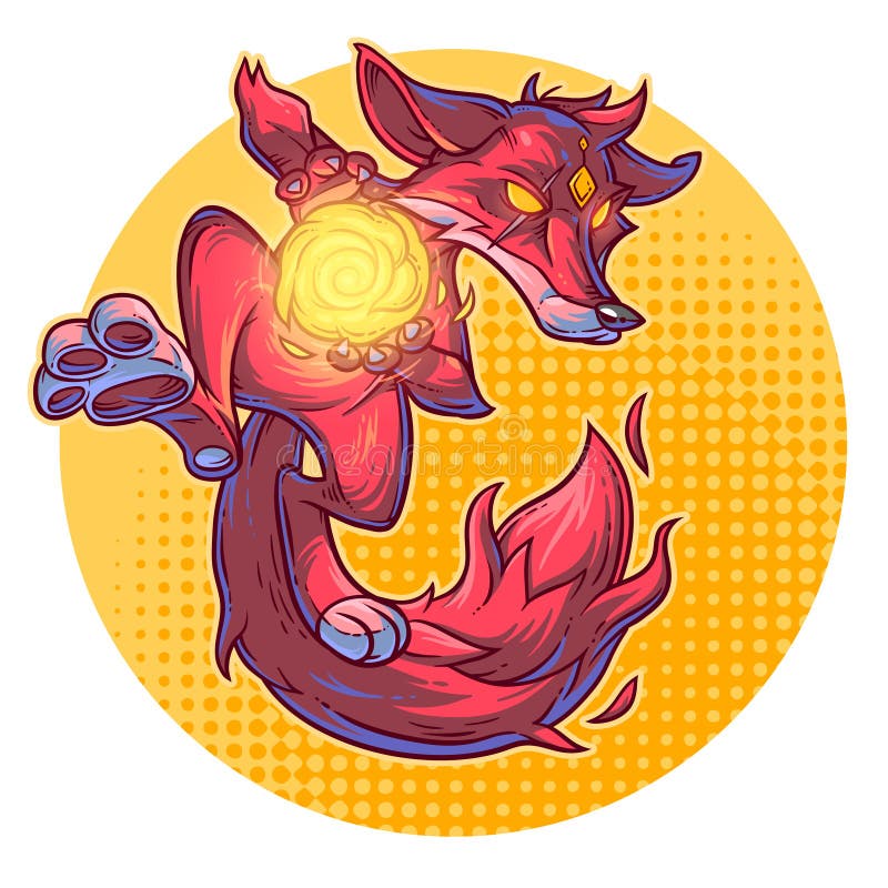 Vector Illustration of a Fire Fox. Stock Vector - Illustration of funny ...