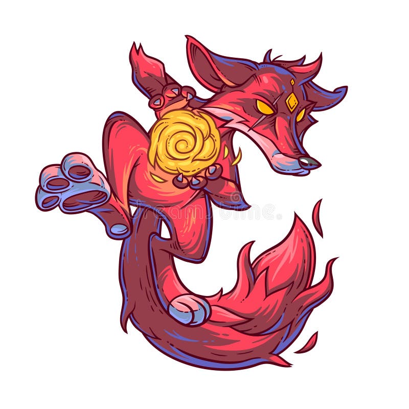 Vector Illustration of a Fire Fox. Stock Vector - Illustration of ...