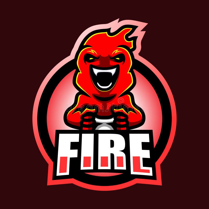 Fire Mascot Esport Logo Design Stock Vector - Illustration of club ...