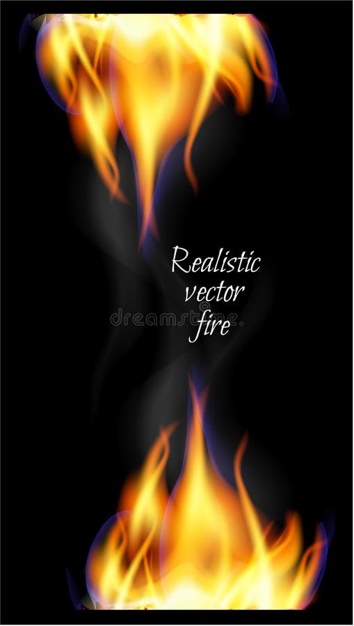 Vector Illustration of Fire. Realistic Fire Stock Vector - Illustration ...