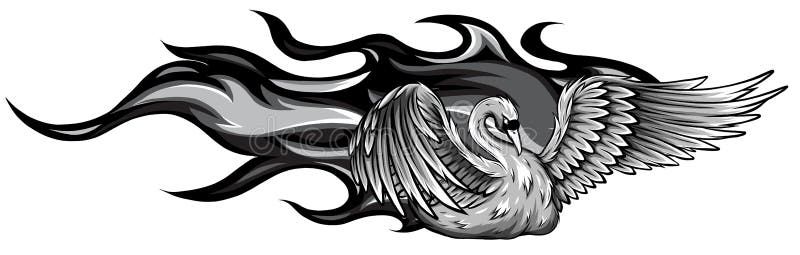 Monochromatic Vector Logo Illustration Fire Swan Gradient Colorful ...