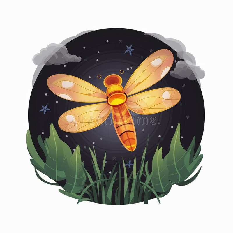 Firefly White Background Vector Illustration Stock Illustrations – 486 ...