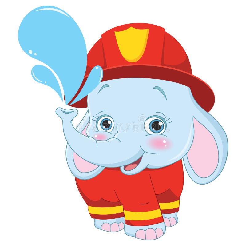 Fireman elephant stock vector. Illustration of firefighter - 24338969