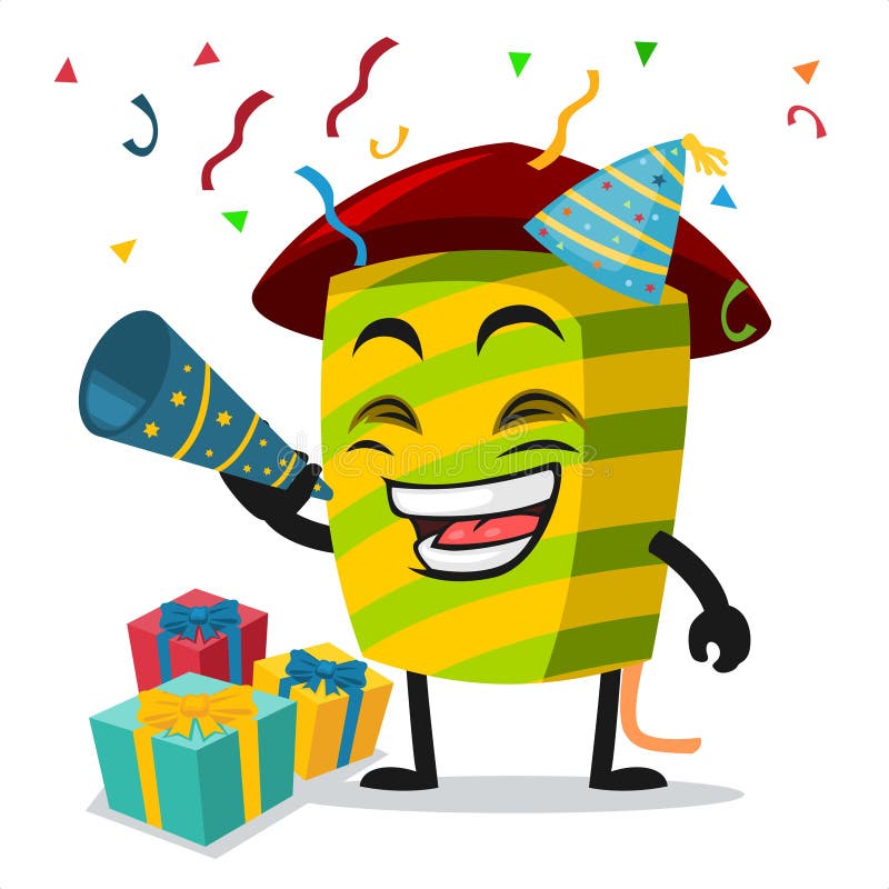 Vector Illustration of Firework Mascot or Character Stock Image ...