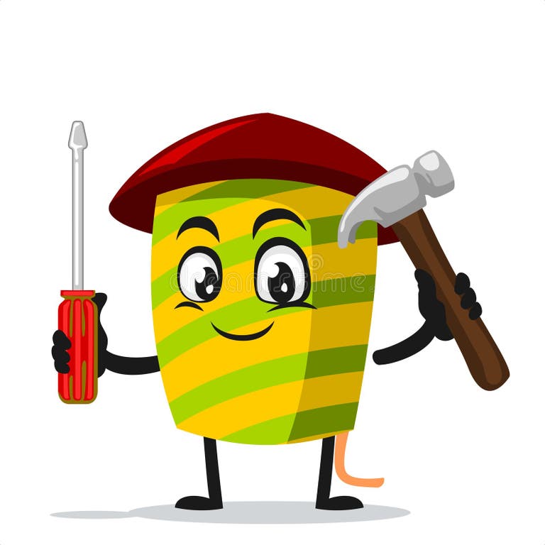Vector Illustration of Firework Mascot or Character Stock Photo ...