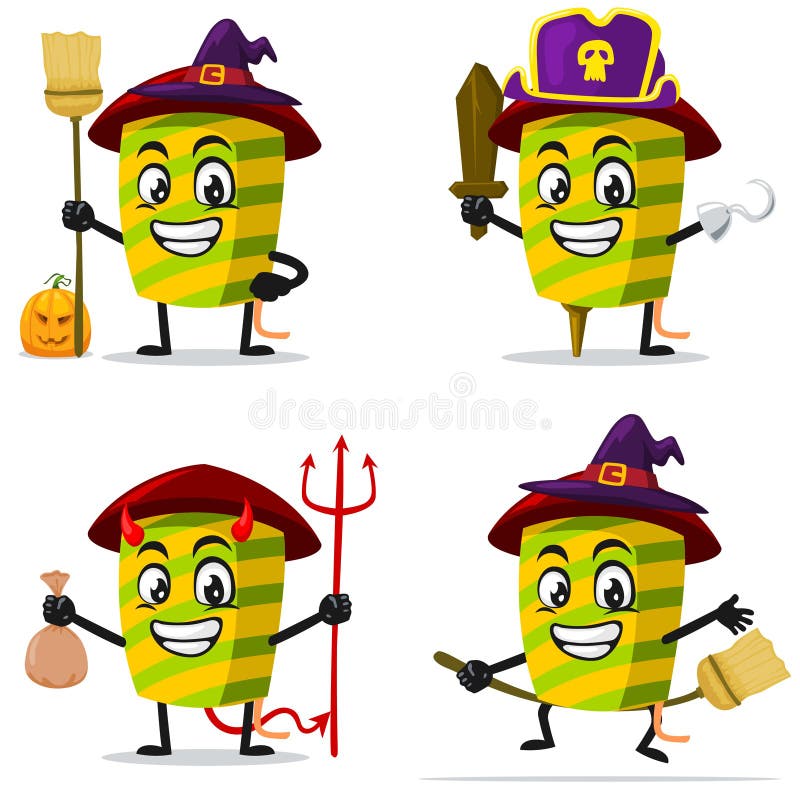 Vector Illustration of Firework Mascot or Character Stock Photo ...