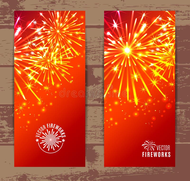 Vector Illustration of Fireworks. Stock Vector - Illustration of ...