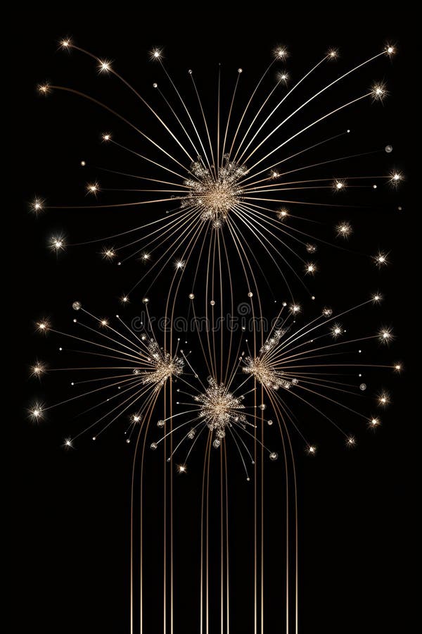 Fireworks Frame on Black Background Vector Illustration Stock ...