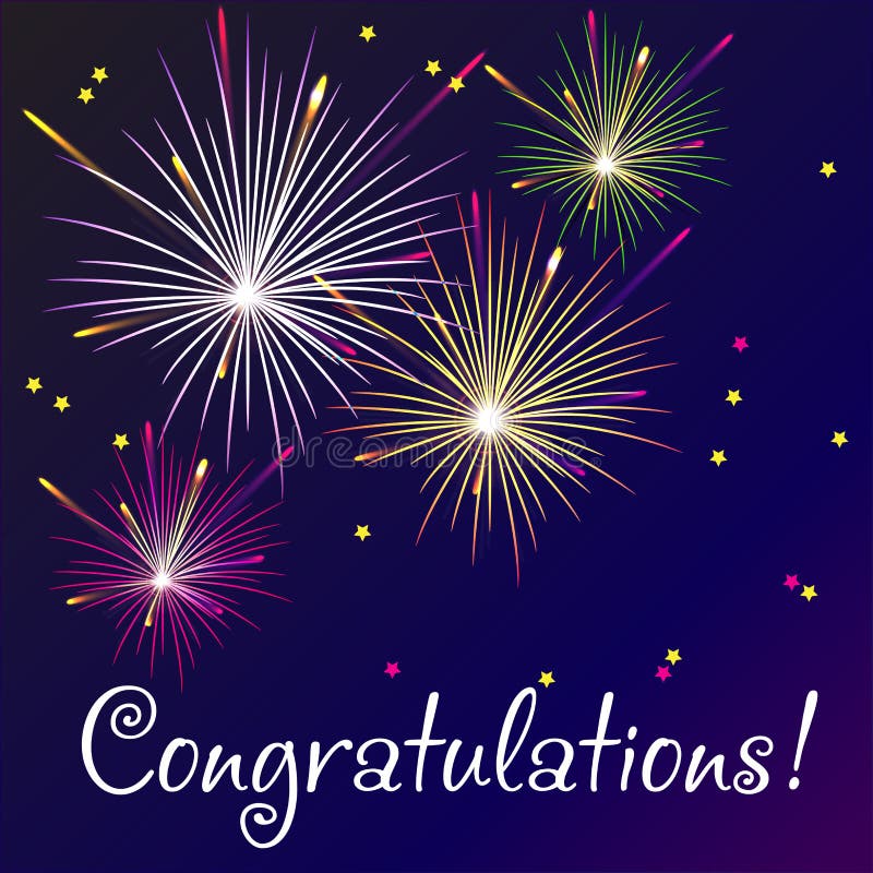 Fireworks Congratulation Stock Illustrations – 7,244 Fireworks ...