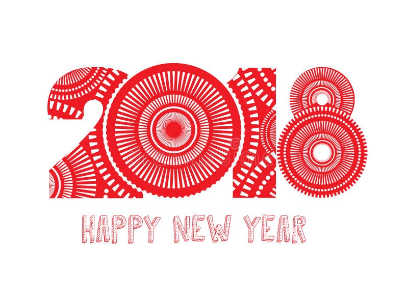 Vector Illustration of Fireworks. Happy New Year 2018 Theme Stock ...