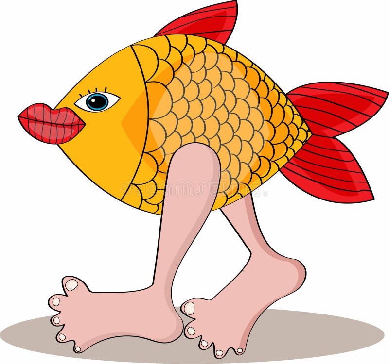 Original Fish with Human Legs Stock Vector - Illustration of vice ...
