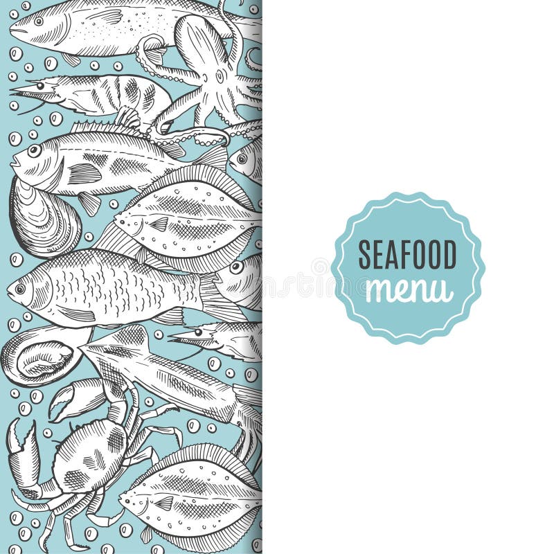 Vector Illustration of a Fish Menu for a Restaurant Stock Vector ...