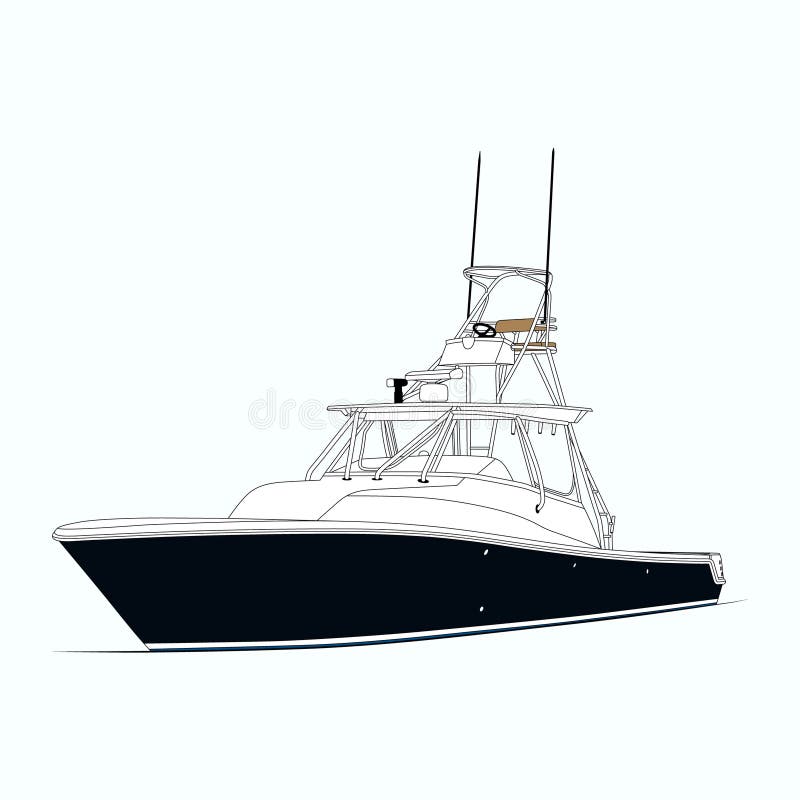 An Vector Illustration of a Fishing Boat Taken from the Side. this is ...
