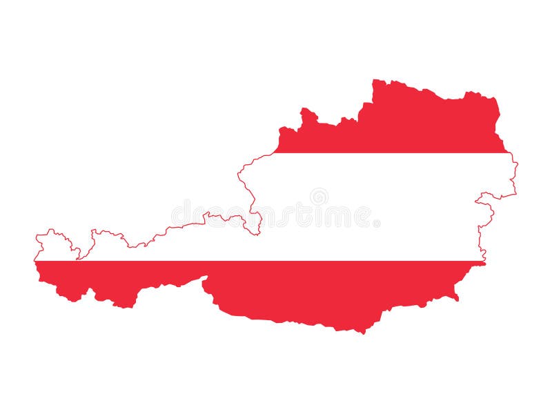 Flag Map of Austria stock vector. Illustration of asia - 195297758