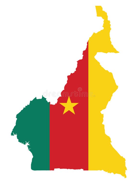 Flag Map of Cameroon stock vector. Illustration of black - 196511581